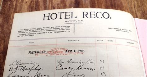 A Look Through The Reco Hotel Guestbook