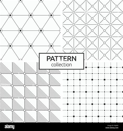 Set Of Four Seamless Patterns Abstract Geometric Trendy Vector Backgrounds Modern Stylish