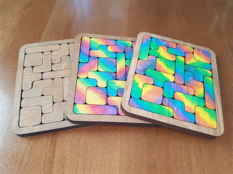 Tetris Tetromino Puzzle Game Laser Cut Design Svgdxf Vector Files