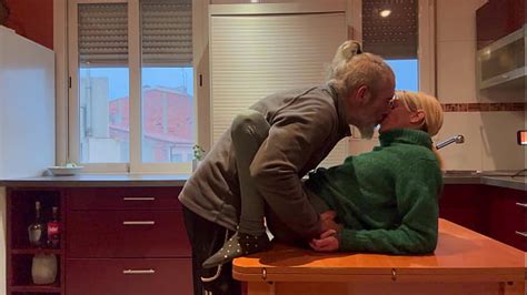 Romantic Sex On The Kitchen Table Ended With Creampie Xnxx Com