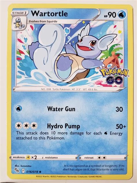 Wartortle 016078 Nm M Kurumitsu Art Pokemon Go Tcg Pokemon Card