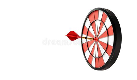 a red dart with a golden tip and feathers is embedded in the bullseye