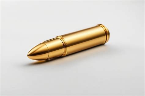 A Gun Bullet On A White Background Premium Ai Generated Vector