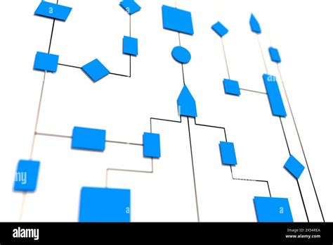 Business Flowchart In Blue Business Flowchart In Blue Step By Step Industrial Process System