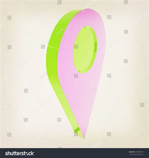 realistic 3d pointer map 3d illustration stock illustration 746889151