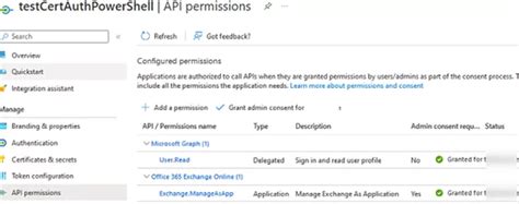 PowerShell Configure Certificate Based Authentication For Exchange Online Azure Windows OS Hub