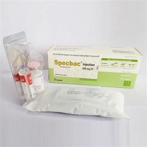 Specbac Iv Injection Or Infusion Meropenem Trihydrate 500 Mg Vial