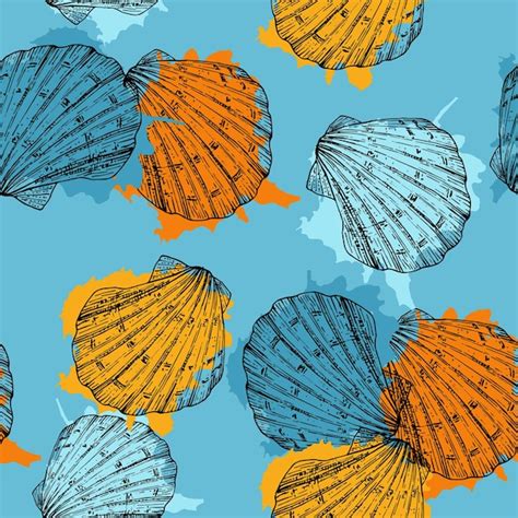 Premium Vector Seamless Pattern Background Shell