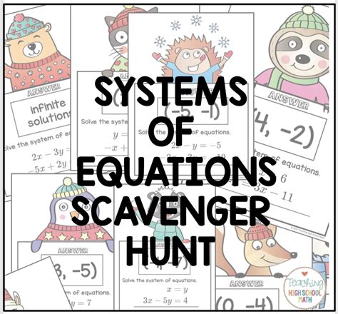 Algebra Solving Systems Of Equations Scavenger Hunt Made By Teachers