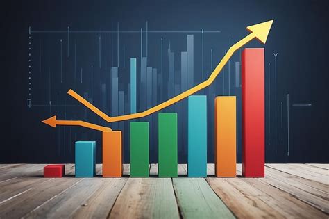 Gráfico de barras com seta para cima imagem Premium gerada com IA