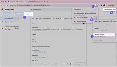 how to update the sider extension to the newest version