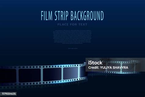 파형의 현대 필름 스트립 시네마 벡터 포스터 디자인 템플릿입니다 파란색 배경에 고립 된 3d 전단지 또는 포스터 축제 영화 시간 배경입니다 영화 산업의 시네마토그래피 개념
