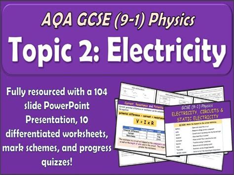 AQA GCSE Physics Topic Electricity Teaching Resources