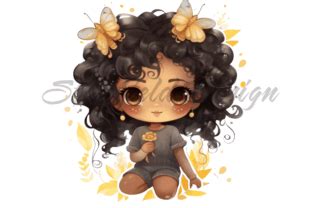 Cute Black Chibi Girl Beautiful Png Graphic By Stanfield Design Creative Fabrica