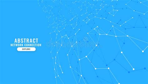 Blue Background With Connecting Lines And Dots Stock Vector Illustration Of Connection Mesh