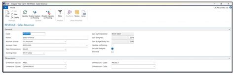 Analysis View Employee Dim Report In Business Central And Navision