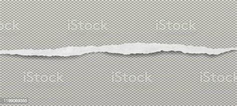 찢어진 수평 흰색 종이 스트립은 회색 사각형 배경에 있습니다 벡터 일러스트레이션 0명에 대한 스톡 벡터 아트 및 기타 이미지