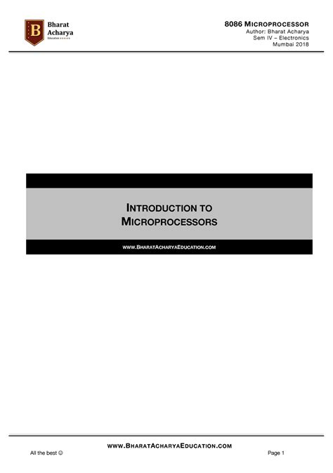 introduction to microprocessors 8086 m icroprocessor author bharat