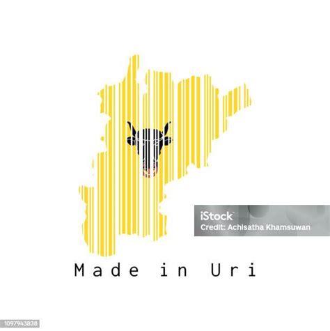 바코드 Uri 지도 개요 및 Uri 국기의 색상을 흰색 배경 텍스트 모양 설정 Uri에서 만든 개념에 대한 스톡 벡터 아트 및 기타 이미지 Istock