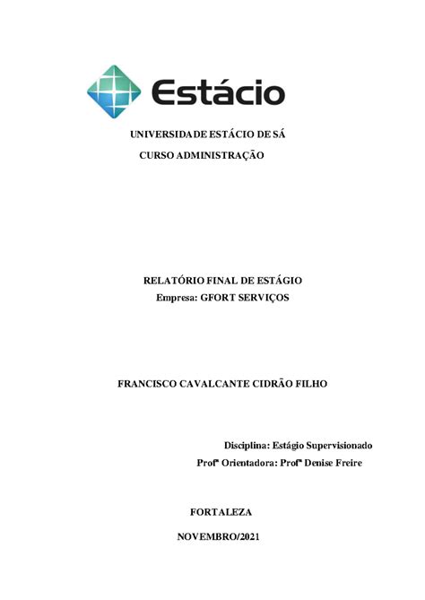 Relatório De Estágio Estácio Retoedu