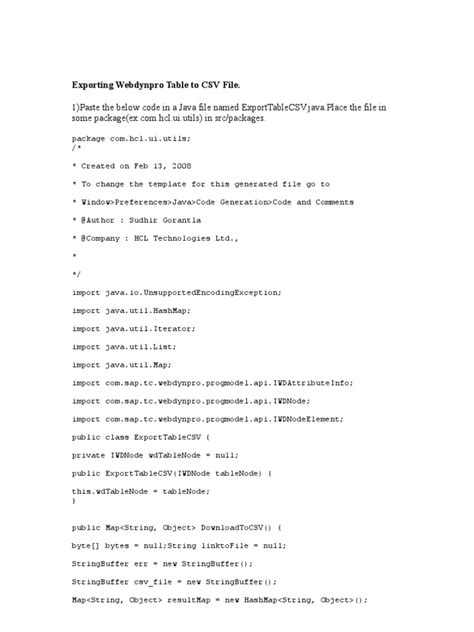 exporting webdynpro table to csv file pdf string computer science