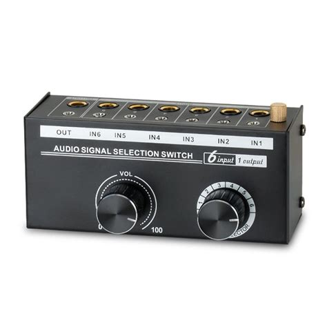 Jual Audio Switcher 6 Way 3 5 6 35mm Stereo Audio Switch Signal Source Switcher Selector