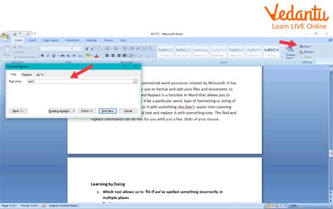 Search And Replace Text In MS Word Learn Definition And Steps