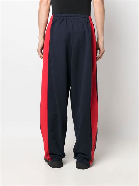 Balenciaga Wide Leg Track Pants In Blau Modesens