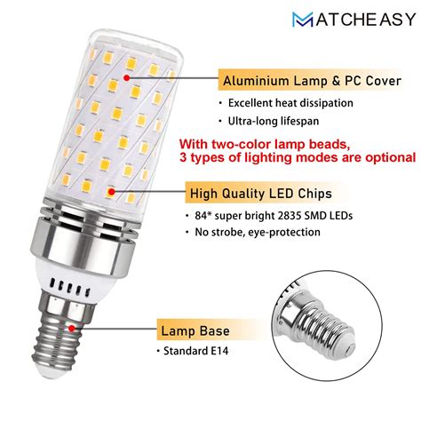 Set 2 Becuri Led Matcheasy E14 9w 1200lm Culoare Reglabila Alb