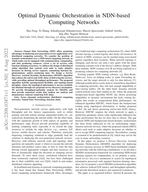pdf optimal dynamic orchestration in ndn based computing networks