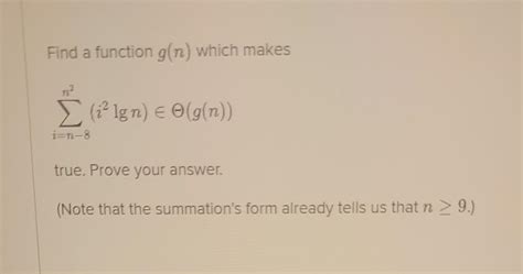 Solved Find A Function G N Which Makes Chegg Com