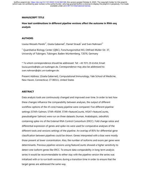 Pdf How Tool Combinations In Different Pipeline Versions Affect The