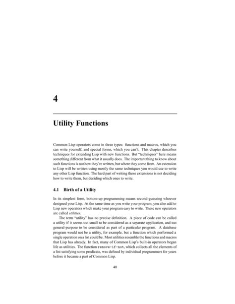 4 utility functions
