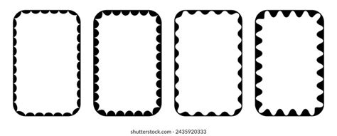 Set Rectangle Photo Picture Frames Wavy Stock Vector Royalty Free 2435920333 Shutterstock