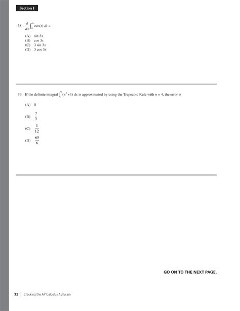 Extended Ebook Content For Cracking The Ap Calculus Ab Exam 2017