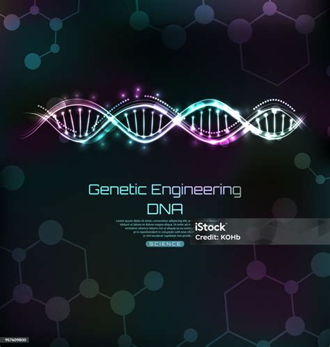 유전 공학 서식 Dna 분자 나선형 빛나는 배너 Dna에 대한 스톡 벡터 아트 및 기타 이미지 Dna 나선 모양 3차원 형태 Istock