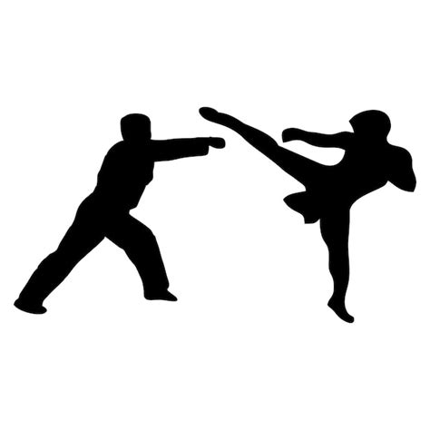 Premium Vector Silhouettes Of Fights With Martial Arts Fists