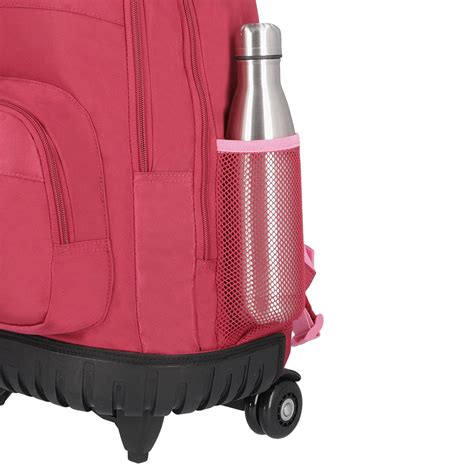 mochila com rodas para notebook feminina acceleration java rosa 16