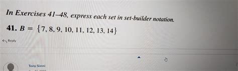 Solved In Exercises 41 48 Express Each Set In Set Builder