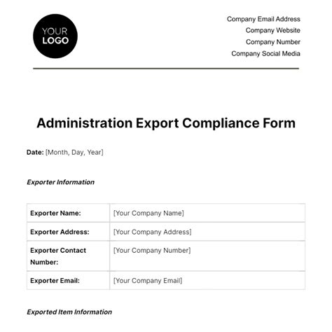 Administration Export Compliance Form Template Edit Online Download Example Template Net