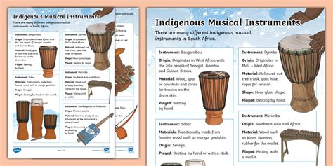 Gr 4 Ns Tech Indigenous Musical Instruments Fact File