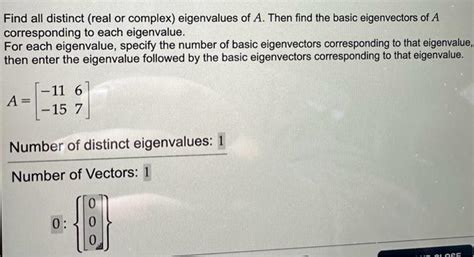solved find all distinct real or complex eigenvalues of a