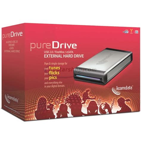 Acomdata Pdhd1000ufse 1tb Puredrive External Hard Drive Usb Firewire A Esata Discontinued