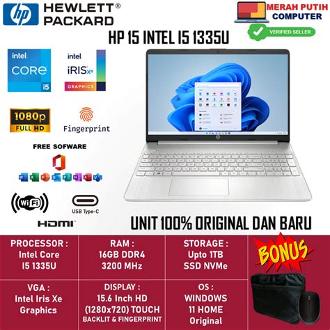 Jual Laptop Hp Intel I U Gb Tb Intel Iris Xe Fhd Figerprint Windows Home