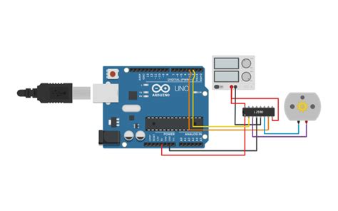 Circuit Design Arduino Motor Driving Example Tinkercad