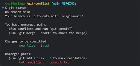Git Merge Conflict 충돌 해결 Git Usingu