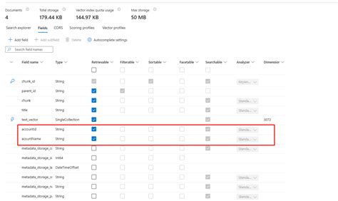 azure ai search newly added filterable fields not populating after