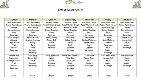 Country Villa Assisted Living Menu Freedom Wi