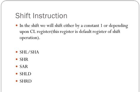 shift and rotate instructions