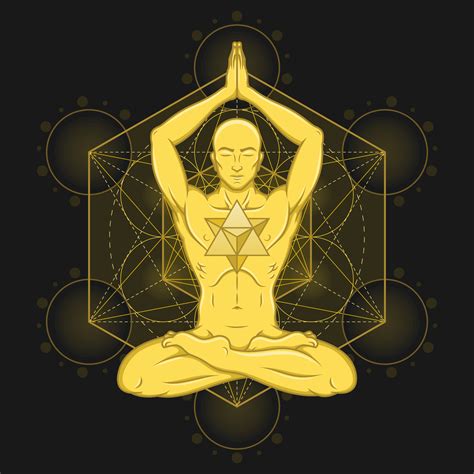 Vector Design Of Meditating Man With Metatron Background 13131453